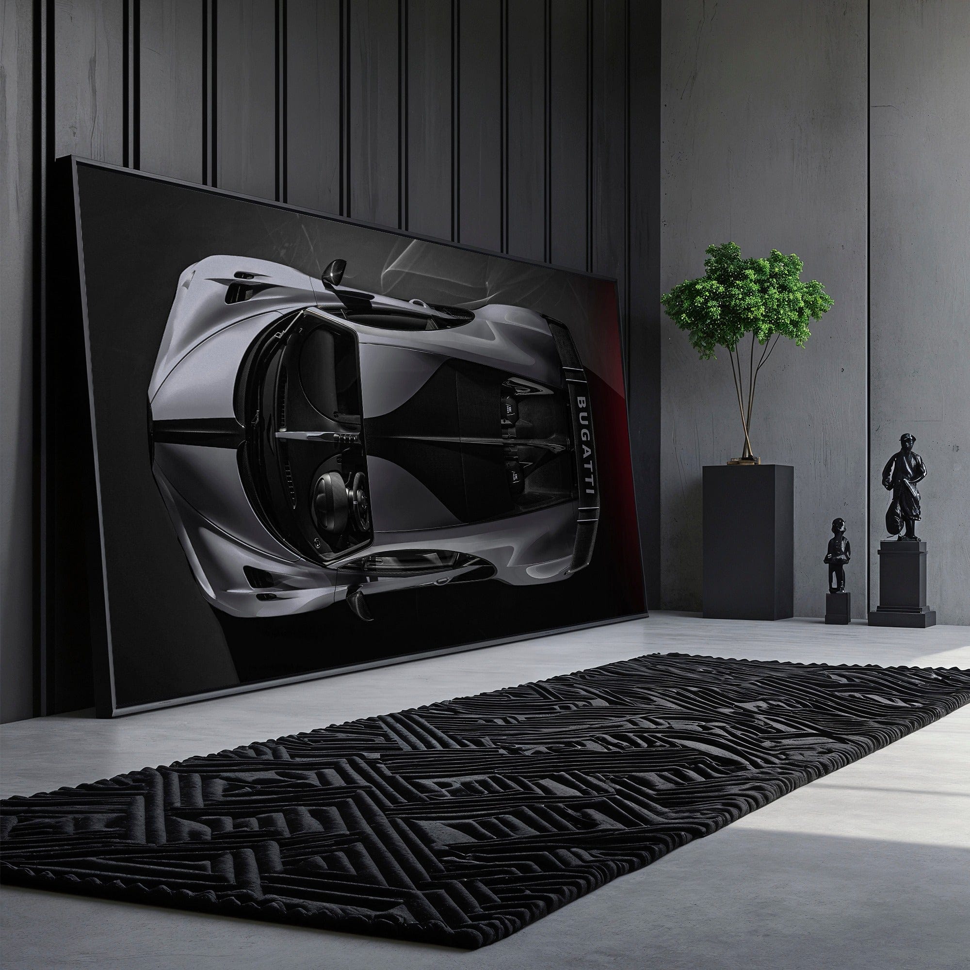 Bugatti Chiron Gray Sport 2020 - Framed Canvas Wall Art Print ...