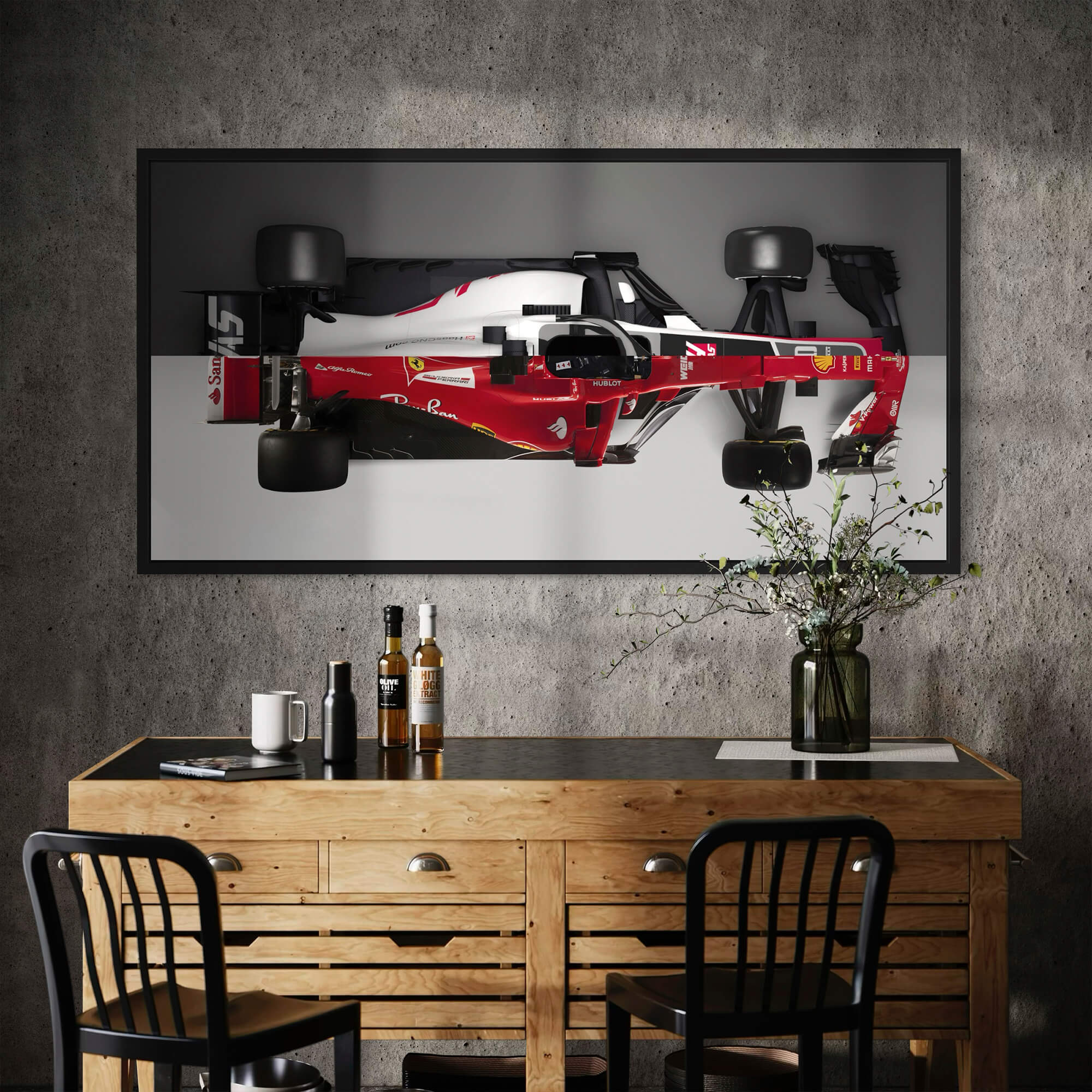 F1 Poster Ferrari - Framed Canvas Wall Art Print | Canvas4Walls