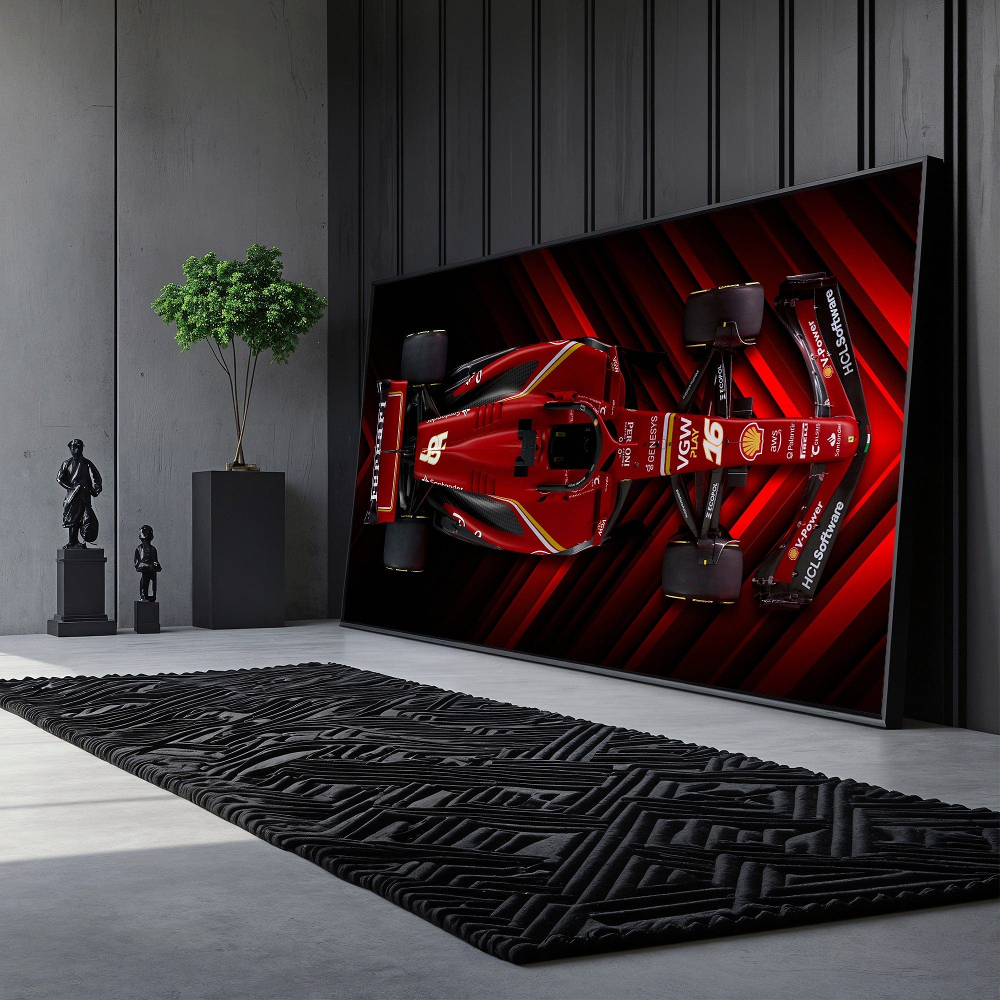 Art mural Ferrari F1 2024 | Tableau toile Charles Leclerc | Canvas4wall