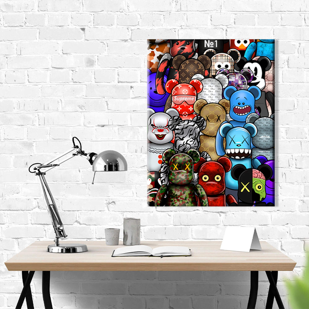 Kaws Bear Canvas Wall Art Print | Canvas4wall