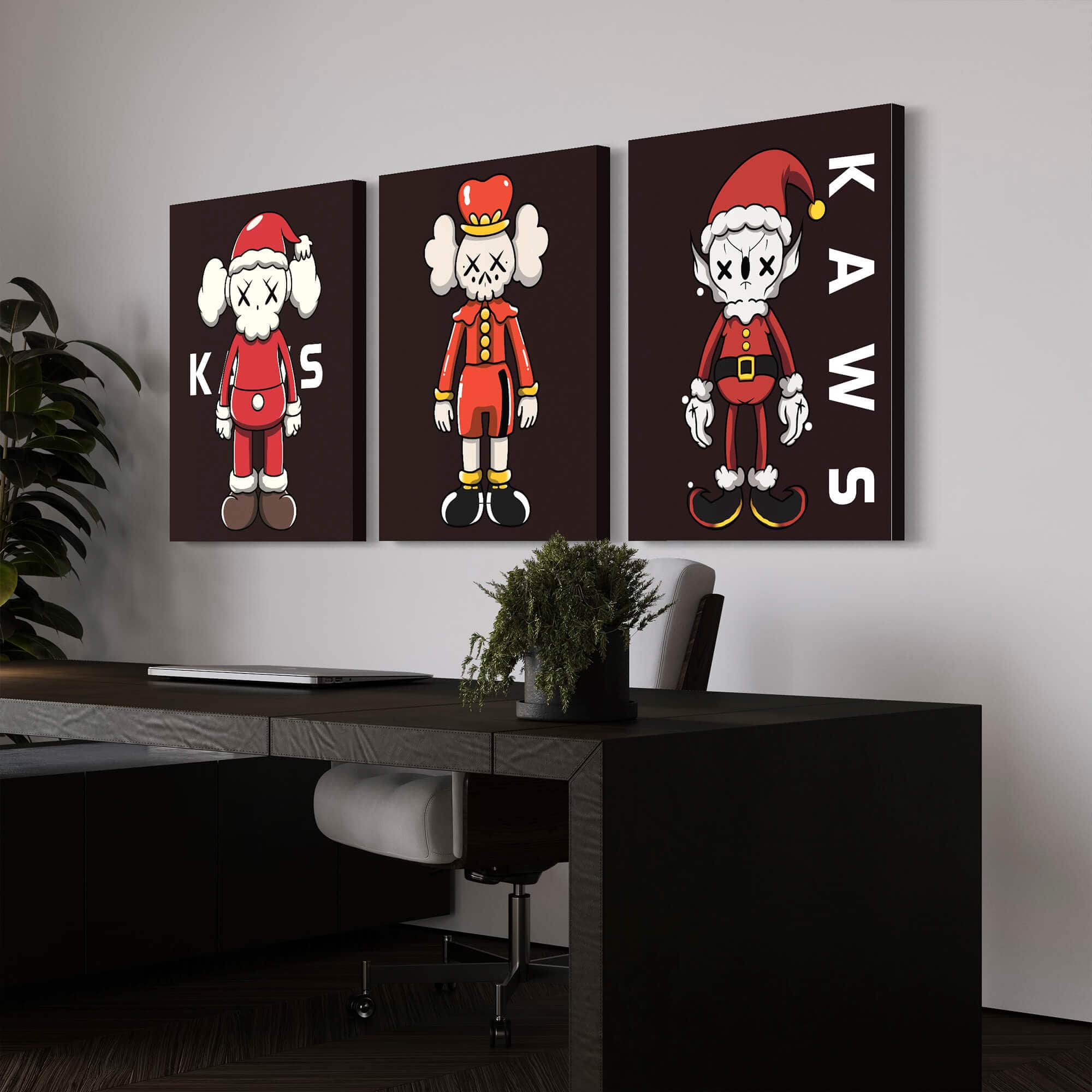 Kaws Christmas Canvas Print, Kaws Wall Art