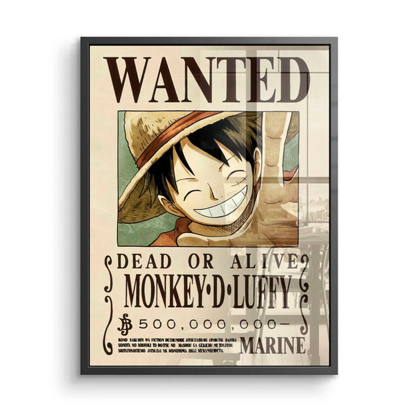 MONKEY D-LUFFY ver 2 Canvas Print, One Piece Wanted Luffy Poster ...