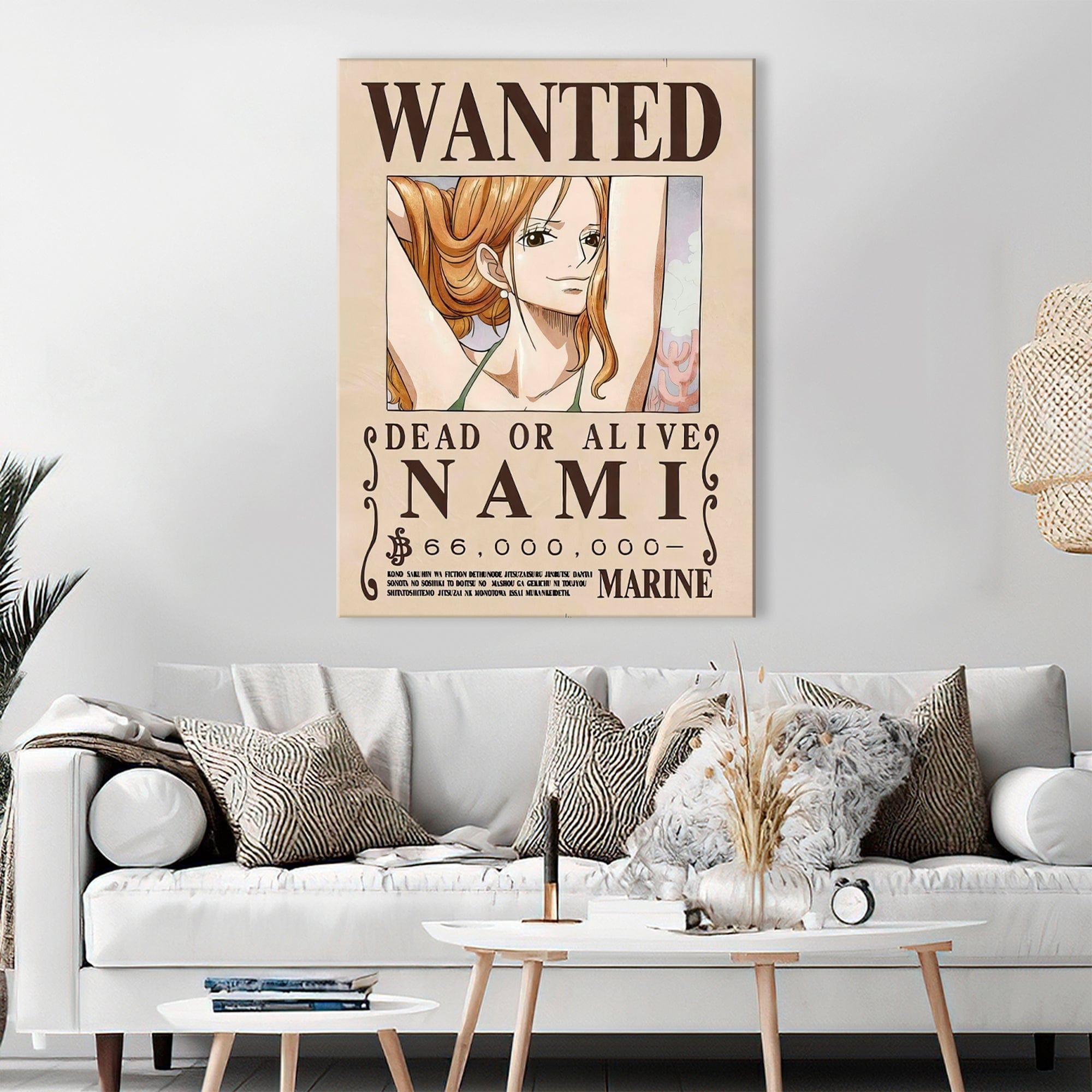 Nami Canvas Print, Nami One Piece Wanted Poster