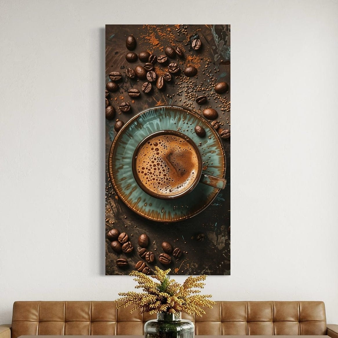 Rustic Coffee Moment | Espresso Cup Canvas for Kitchen & Café