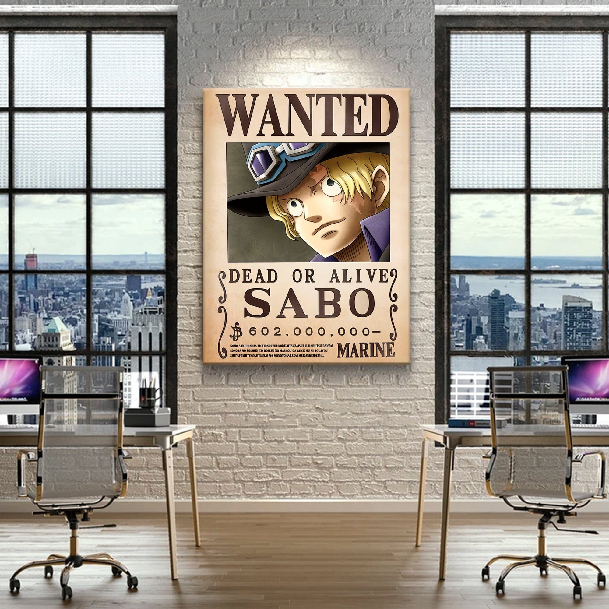 Sabo Canvas Print, Sabo One Piece Wanted Poster