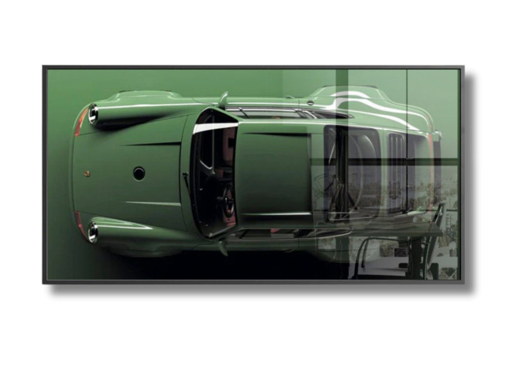 Yellow Porsche 911 Poster - Framed Canvas Wall Art Print | Canvas4Walls
