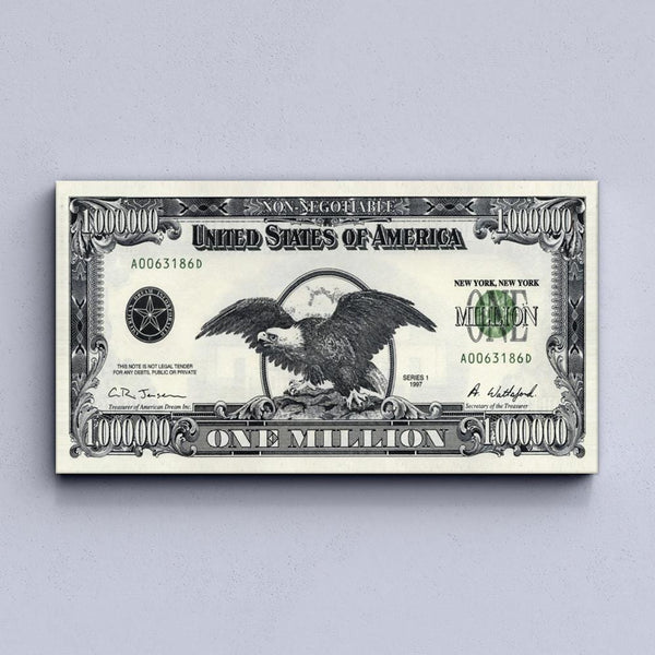 Money Wall Art - One Million | Canvas4Walls – Canvas4walls