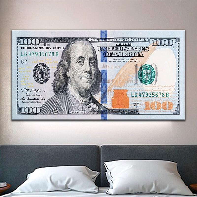 Money Wall Art - 100$ Original | Canvas4Wall
