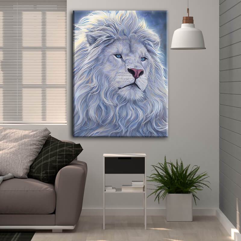 White Lion Canvas Art | Animals Canvas Wall Art Print | Canvas4wall