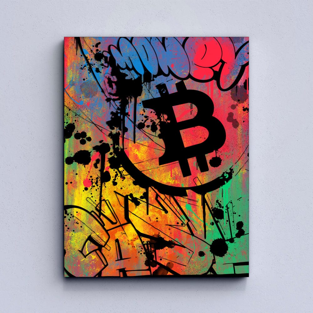 Money Wall Art - Bitcoin Graffiti | Canvas4Wall