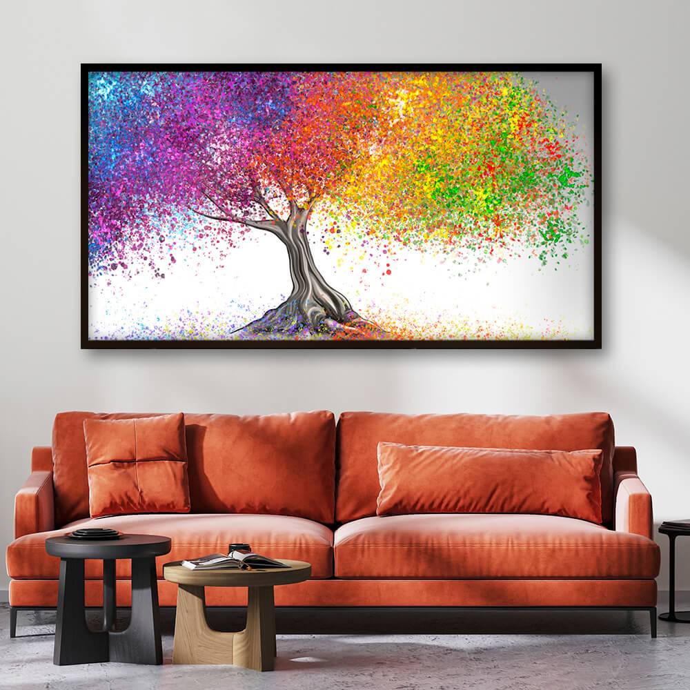 Colored Tree Canvas Wall Art Print | Canvas4wall