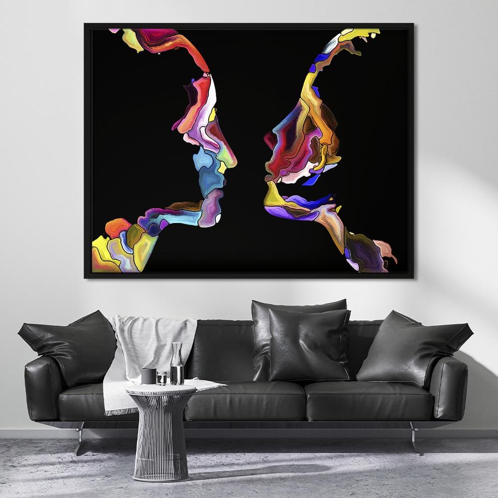 Colorful Human Face Shapes Canvas Wall Art Print | Canvas4wall