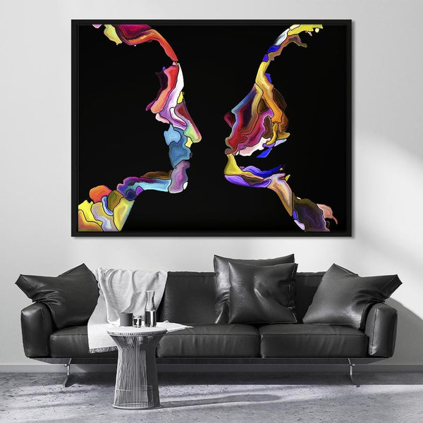 Colorful Human Face Shapes Canvas Wall Art Print | Canvas4wall ...