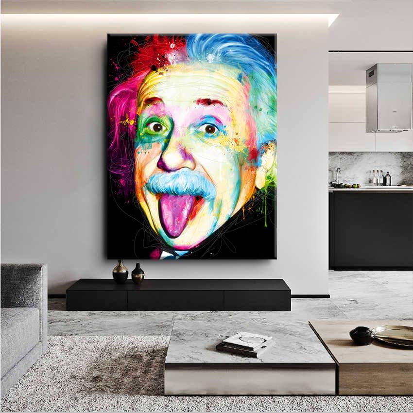 Einstein Canvas Wall Art | Colorful Print | Canvas4wall