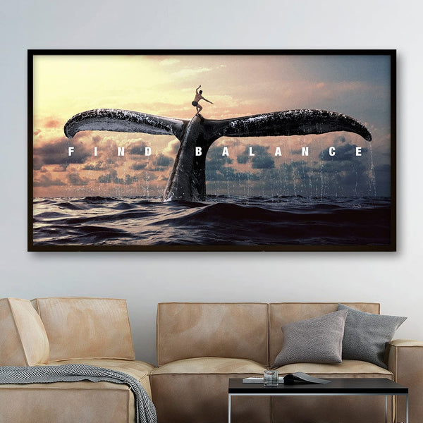 Motivation Poster Find Balance Framed Canvas Wall Art | Canvas4Walls ...
