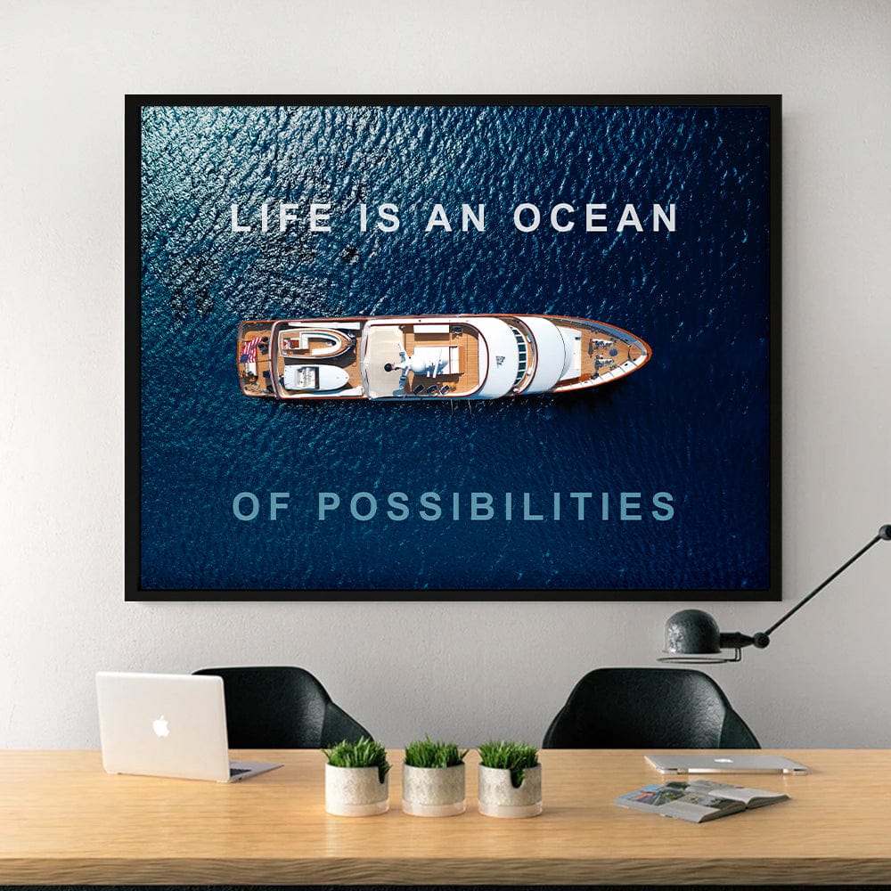 Motivational Poster Life is an Ocean Canvas Wall Art | Canvas4Walls