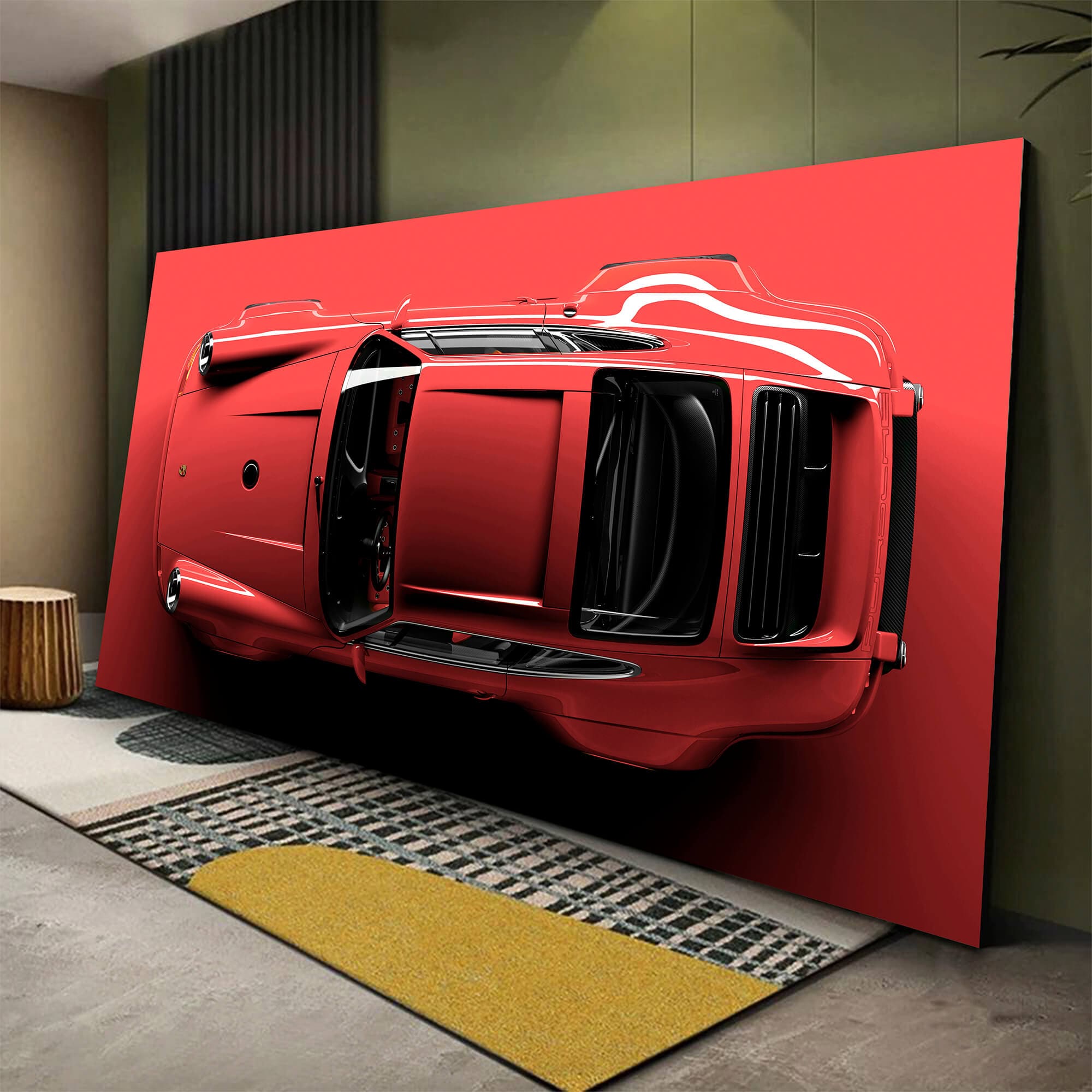Red Porsche 911 Poster - Framed Canvas Wall Art Print | Canvas4Walls