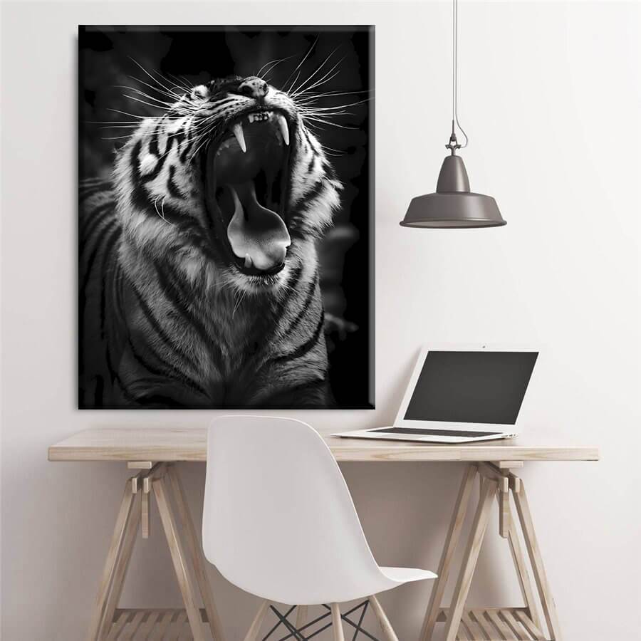 Angry Tiger Art | Animals Canvas Wall Art Print | Canvas4wall