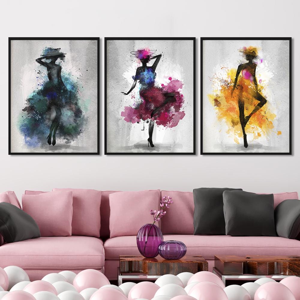 Abstract Wall Art | Watercolor Girls Canvas Print | Canvas4wall