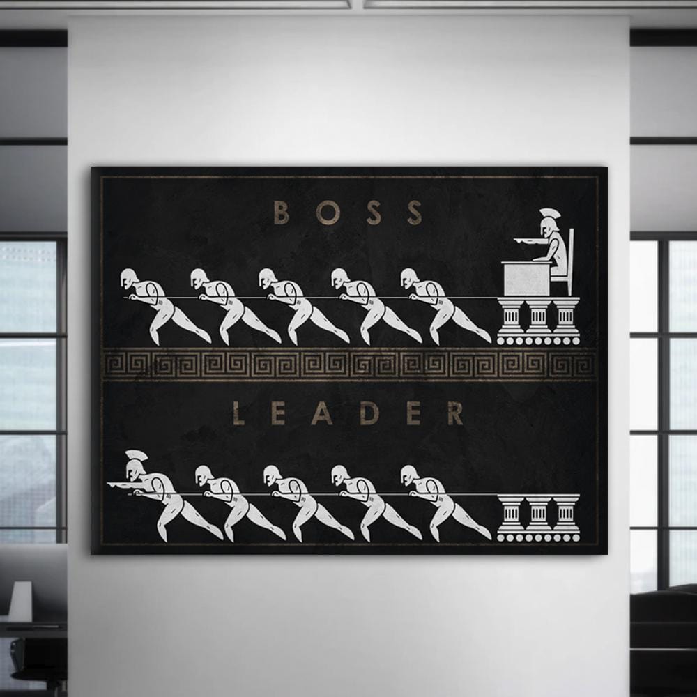 Motivational Wall Art - Boss vs Leader | Canvas4Walls