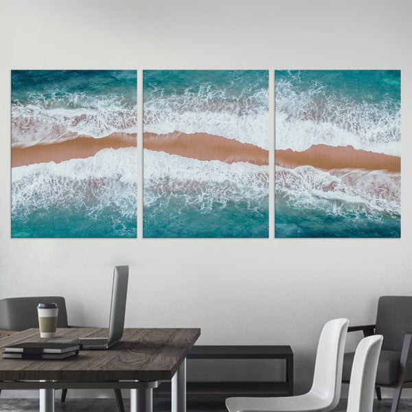 Ocean 3 Piece Wall Art | Blue Beach Print | Canvas4wall – Canvas4walls