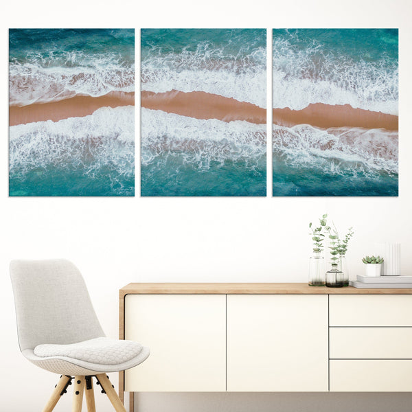 Ocean 3 Piece Wall Art | Blue Beach Print | Canvas4wall – Canvas4walls